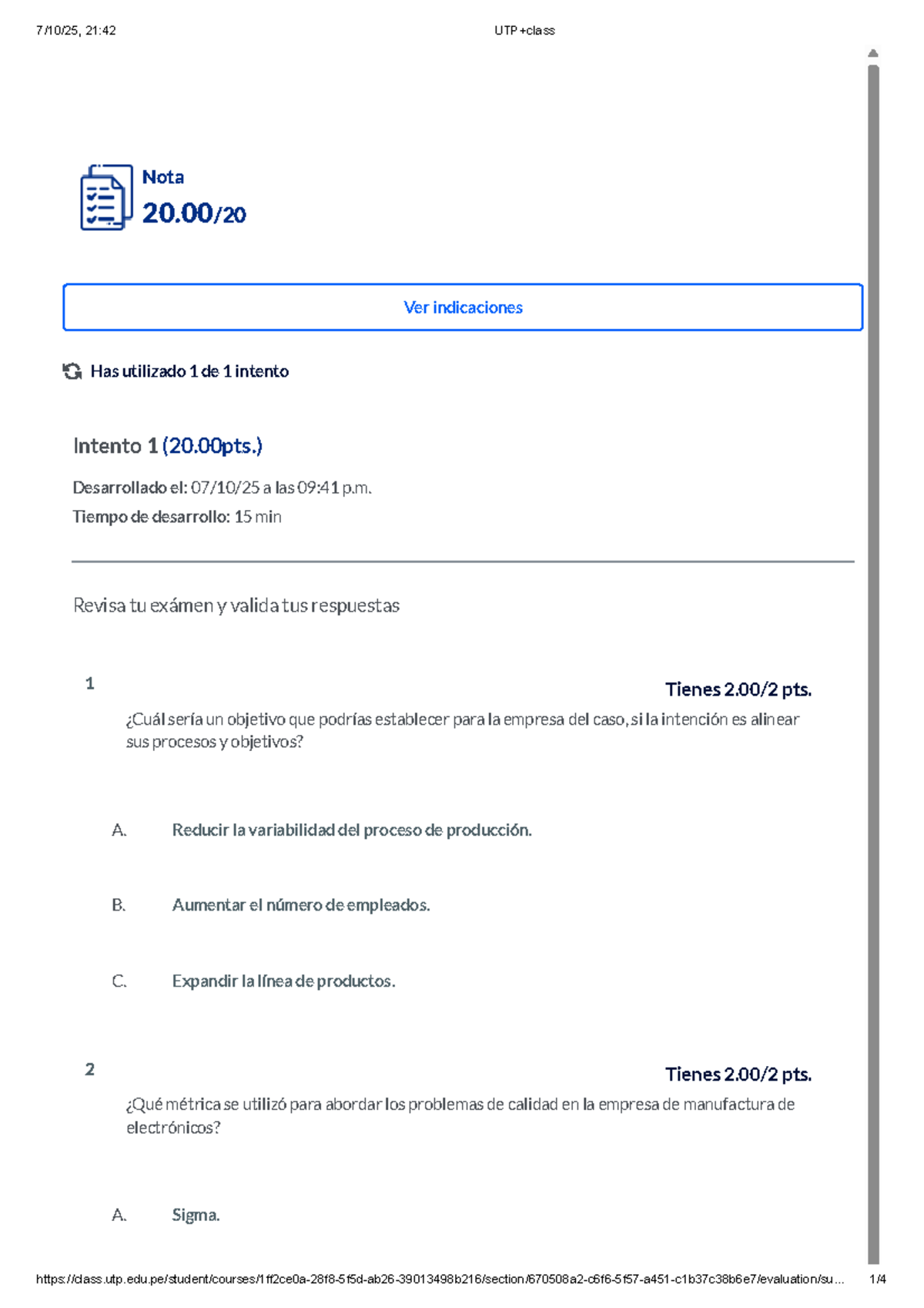 Autoevaluación 9: Gestión por Procesos - Examen de Calidad - Studocu