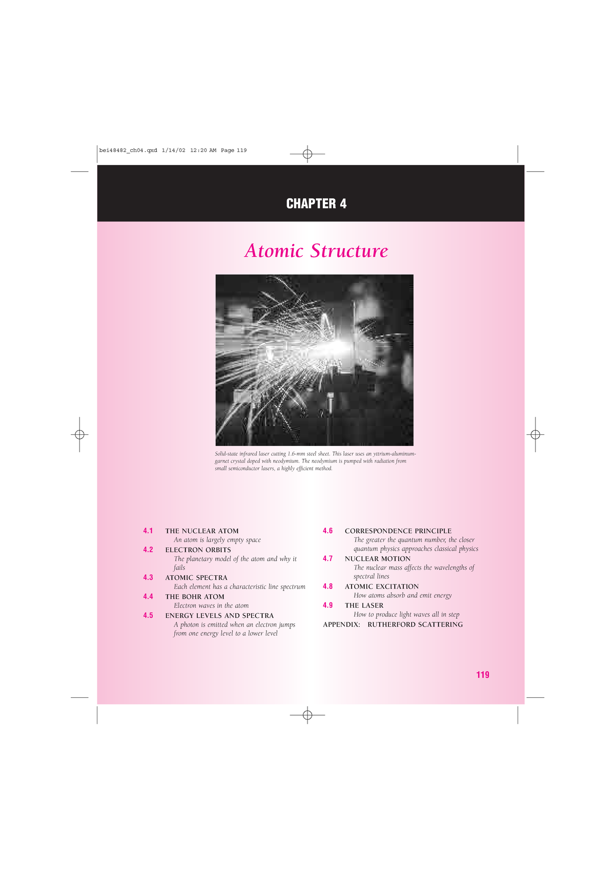 Chapter 4 - Atomic structure beiser - 119 4 THE NUCLEAR ATOM An atom is ...