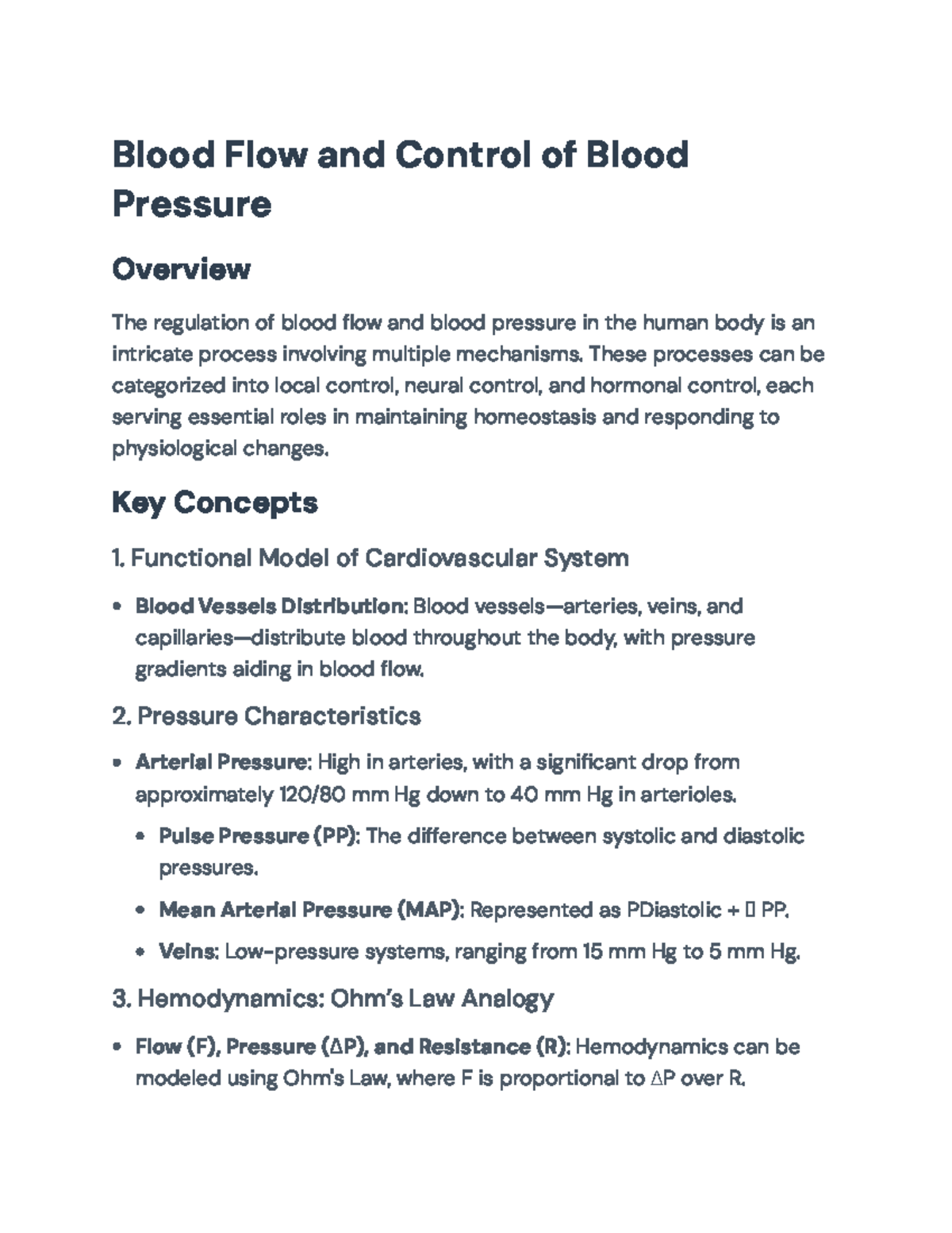 Blood Flow Regulation and Blood Pressure Control Mechanisms - Blood ...
