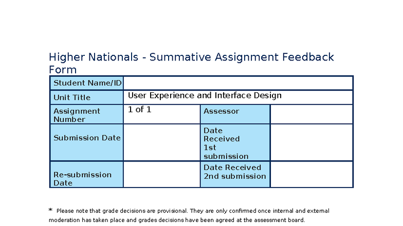 Unit 36 UEID Assignment Brief: User Experience Design Report 2024 - Studocu