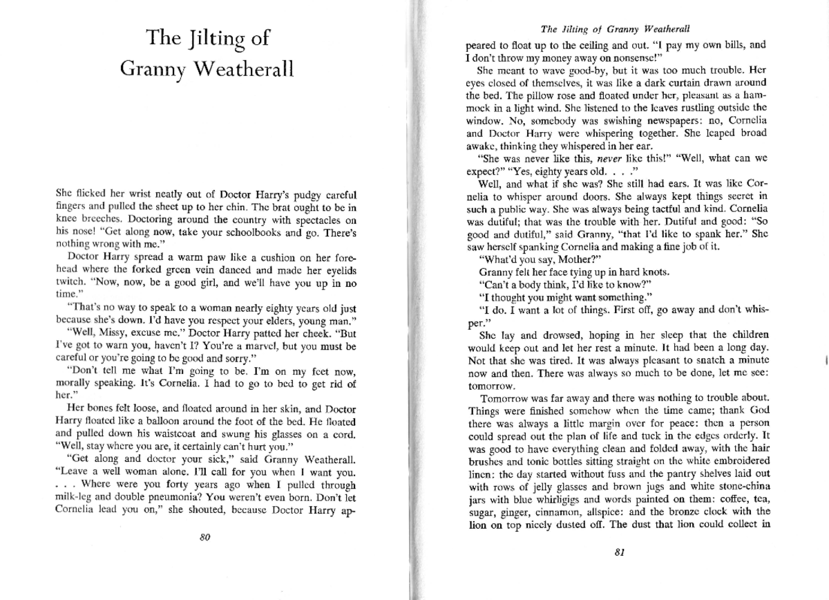 Porter-Jilting of Granny Weatherall - The Jilting of The Jilting of ...