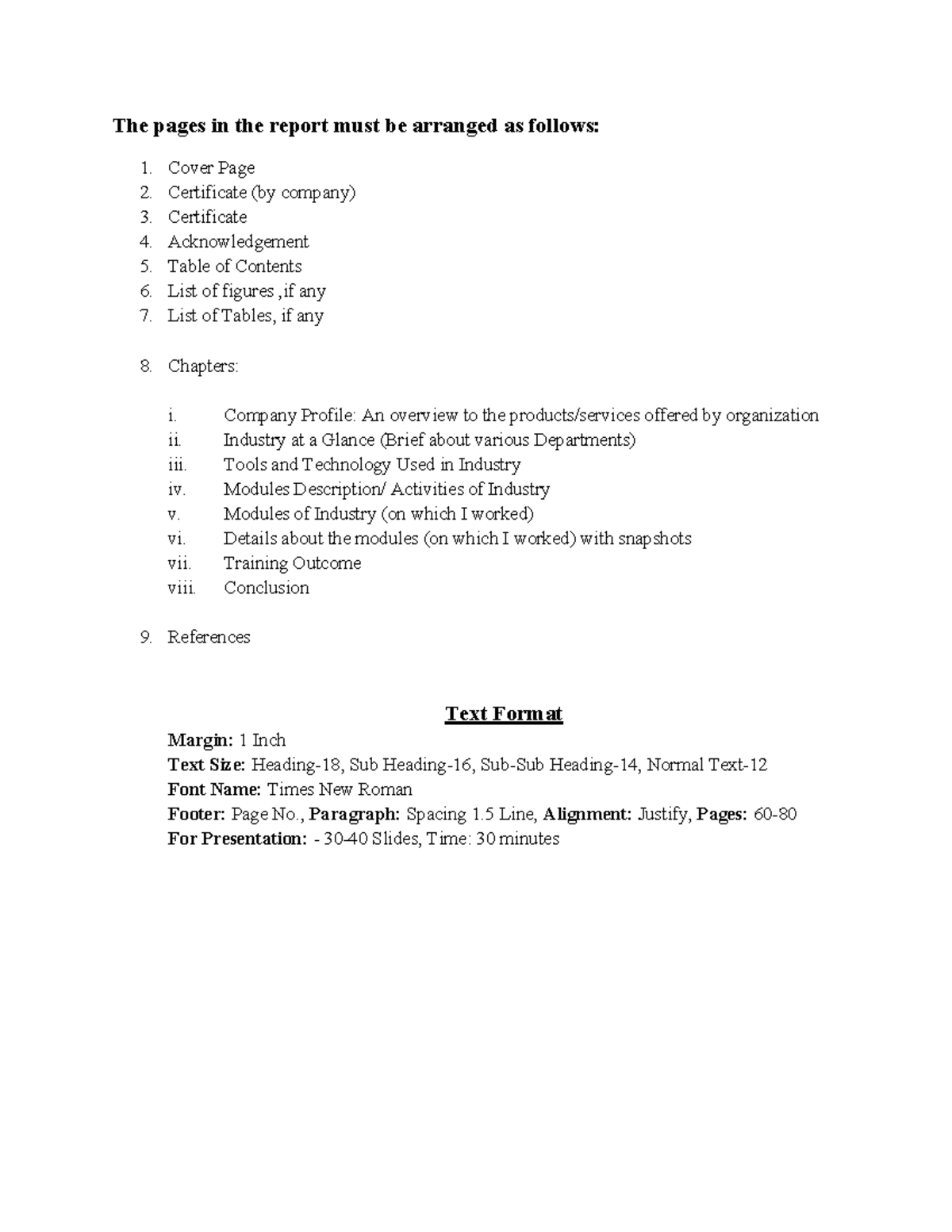 Industrial Training Report Format (ITR 101) - Studocu