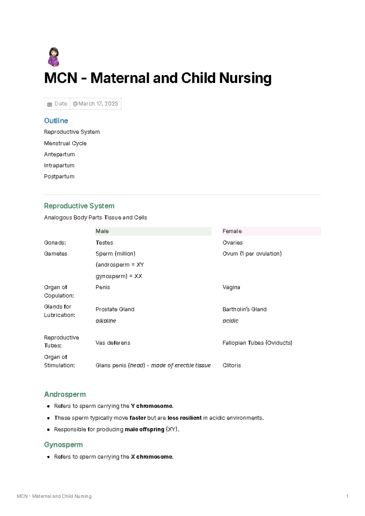 MCN - Maternal and Child Nursing - 🤰🏻 MCN - Maternal and Child Nursing ...