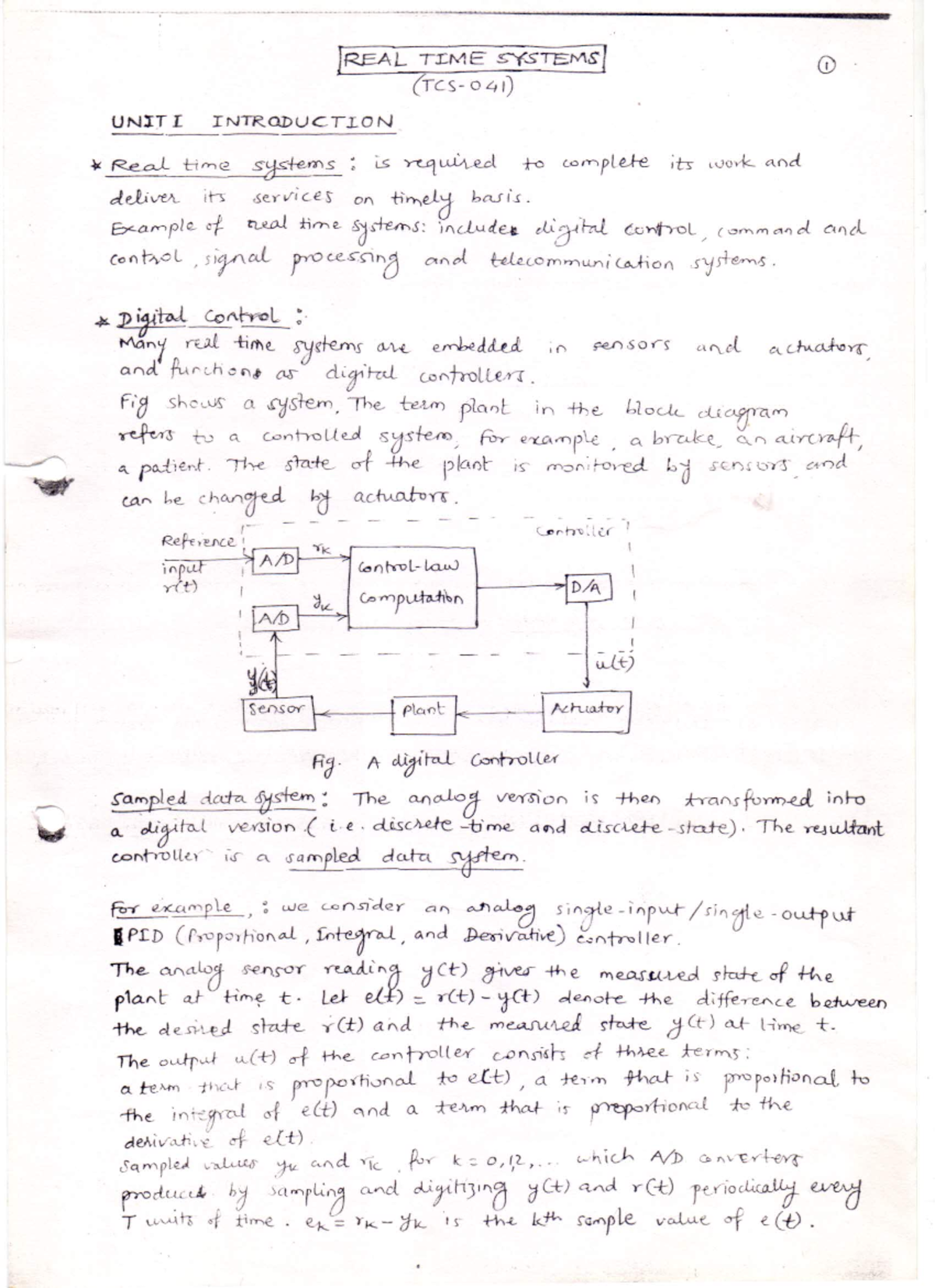 RTS unit 1 notes - B.tech - Studocu