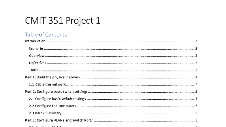 CMIT 351 PT Project 1: Comprehensive Configuration Guide - Studocu