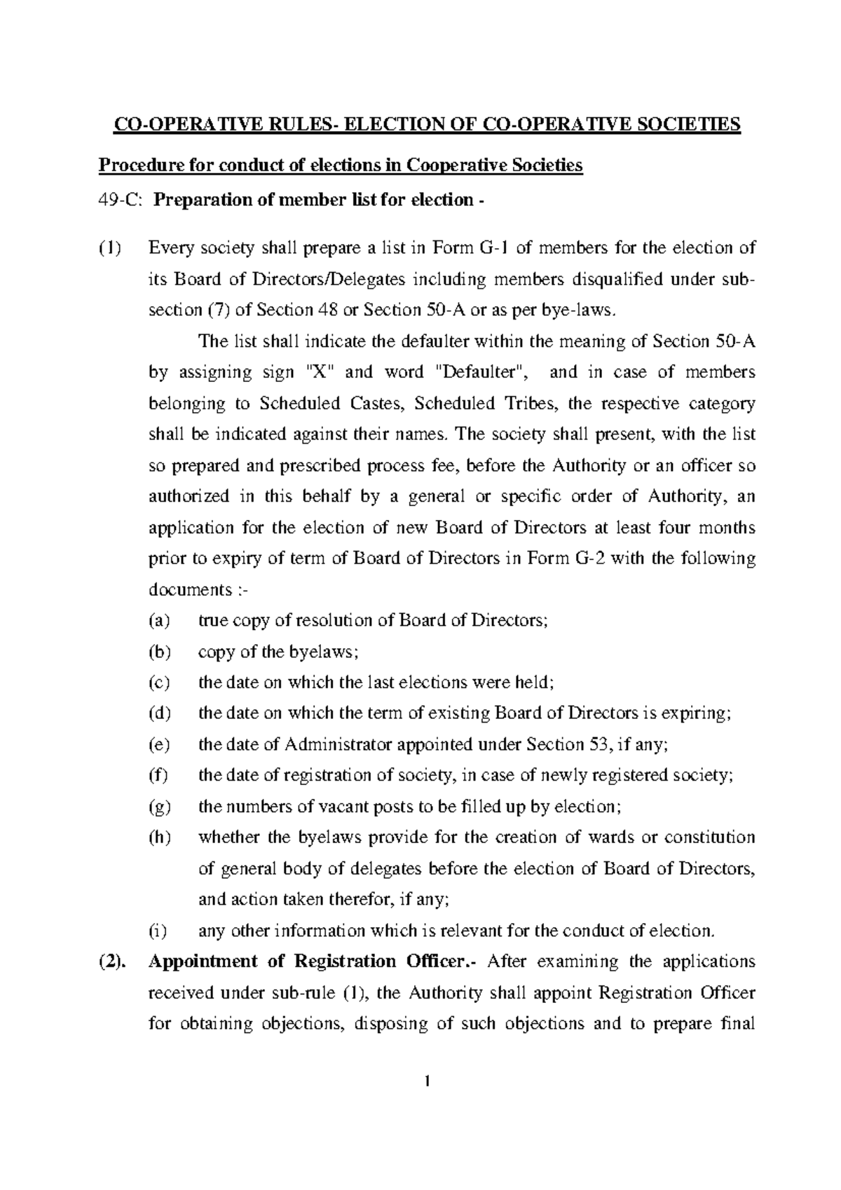 Cooperative Societies Election Rules: Governance and Procedures - Studocu
