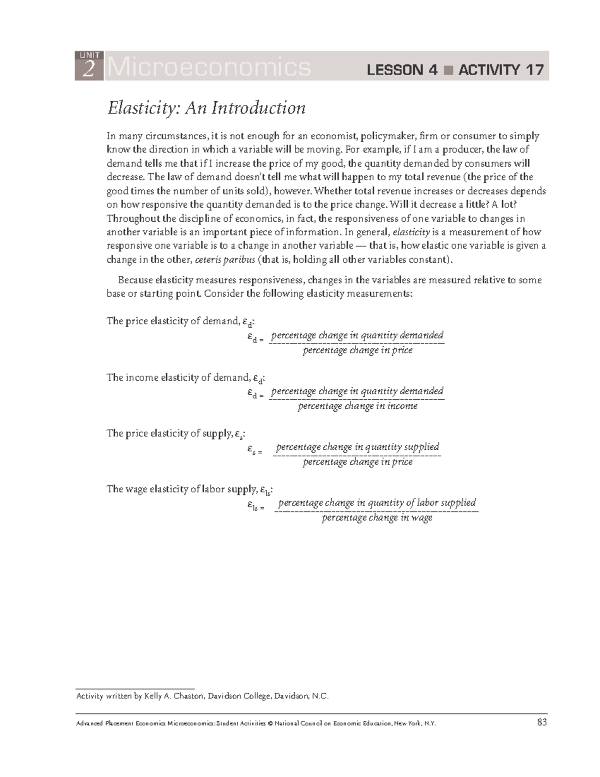 Microeconomics LE4: Understanding Elasticity Concepts and Calculations ...