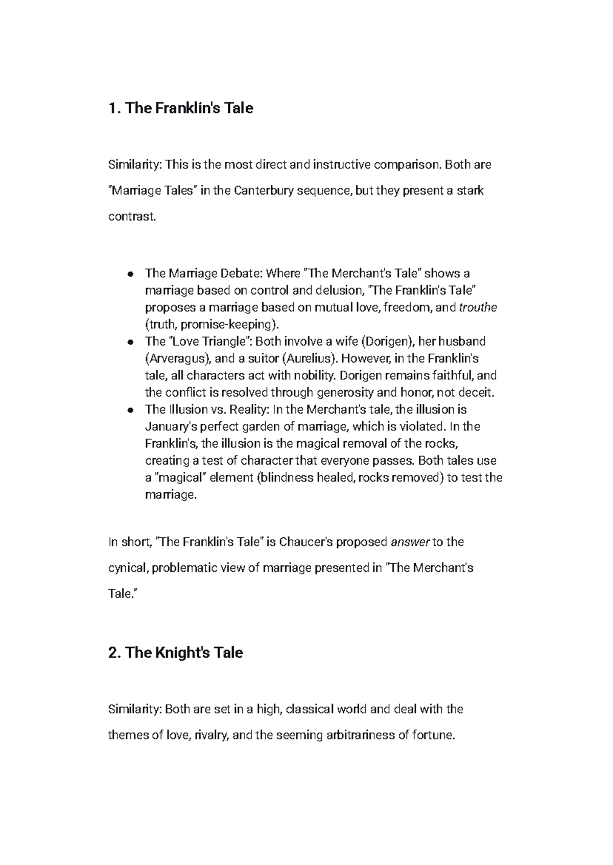 Chaucer's Tales: Comparative Analysis of Marriage Themes and Motifs ...