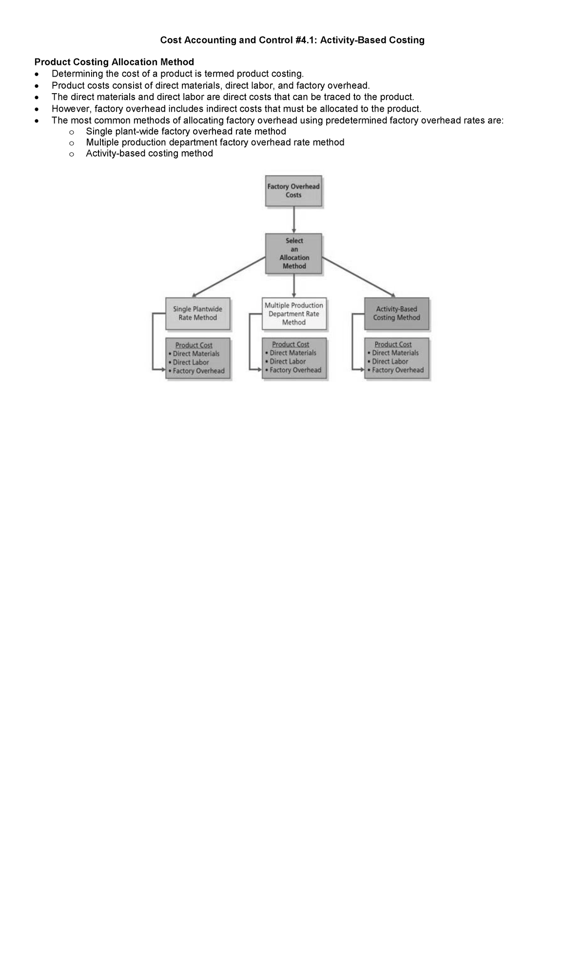 Cost Act - ABC Costing - Product Costing Allocation Method Determining ...