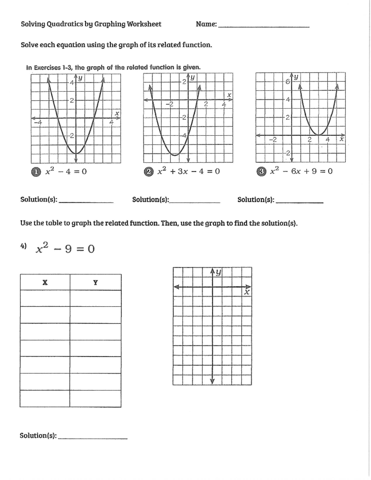 Graphing Quadratics: Practice Worksheet for Effective Solutions - Studocu