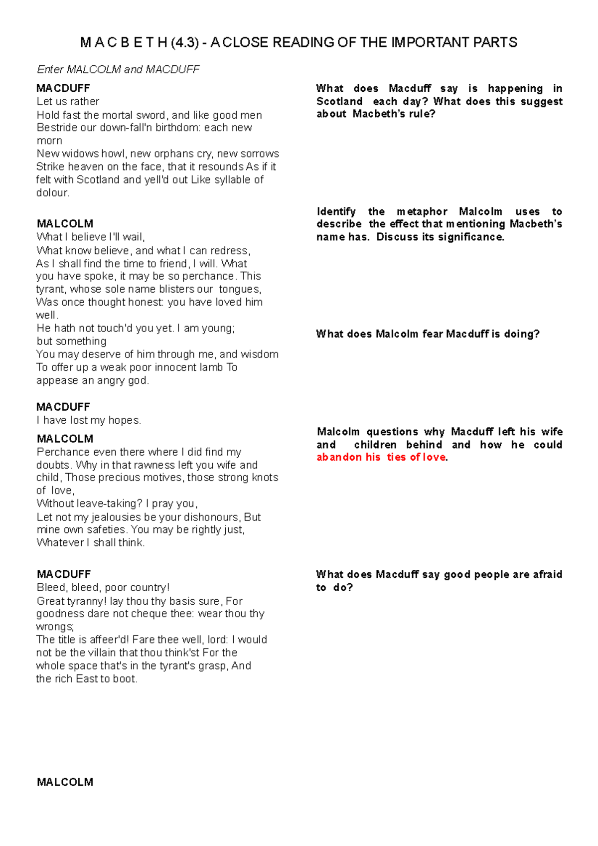 Copy of L24 - A4S3 Key Analysis on Macbeth's Tyranny - Studocu