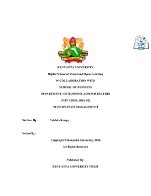 BBA 201 Principles of Marketing Past Papers - Studocu