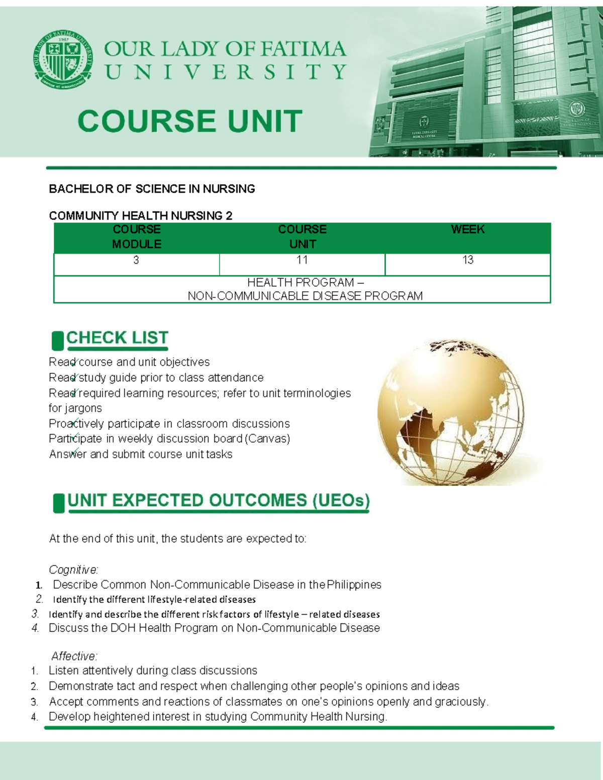 Final Exam CHN2: Non-Communicable Diseases Module 3 Overview - Studocu