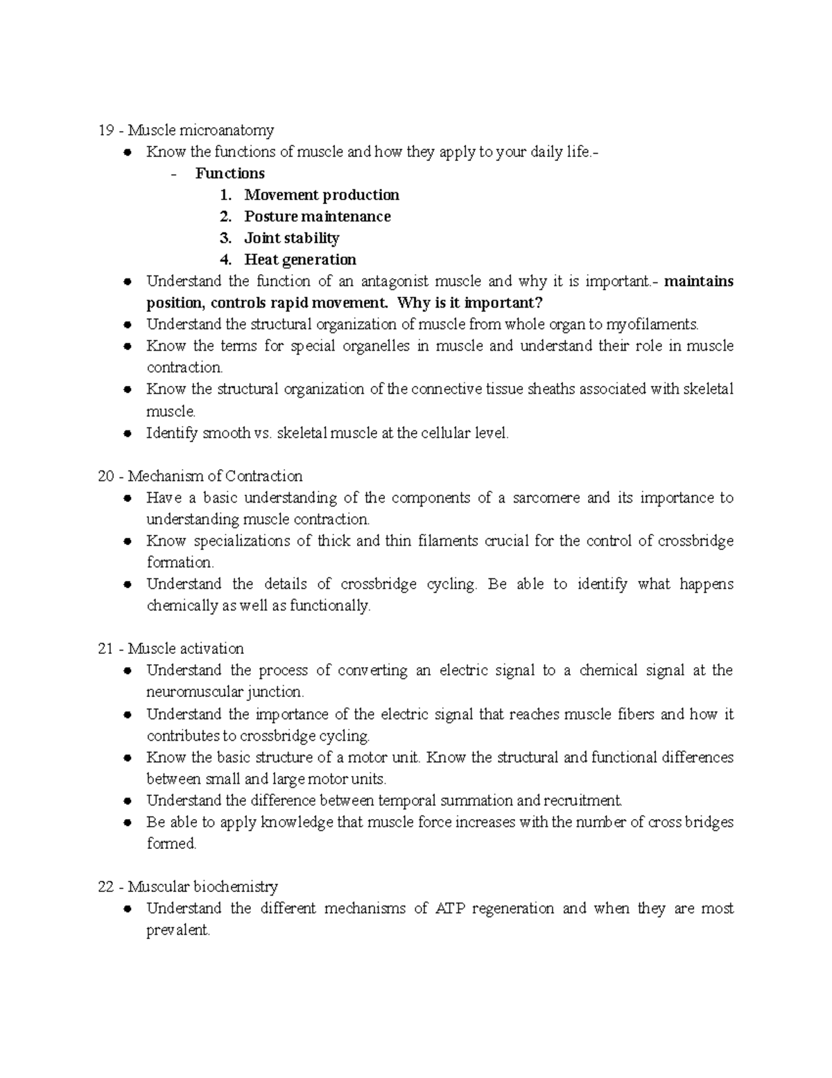 Anatomy 3 Final Exam Study Guide: Muscle Microanatomy & Contraction ...