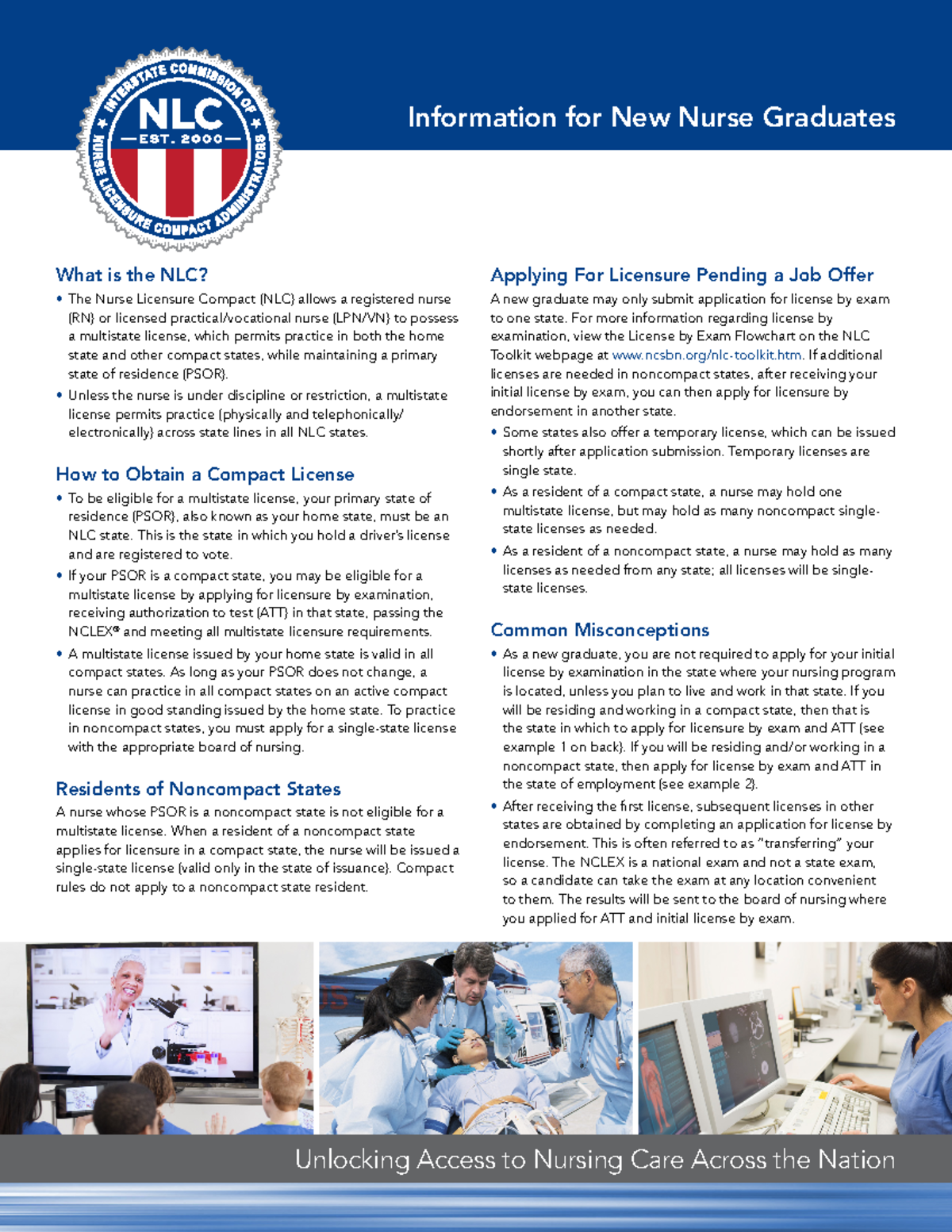 2018 New Grads Factsheet Final - What is the NLC? The Nurse Licensure ...