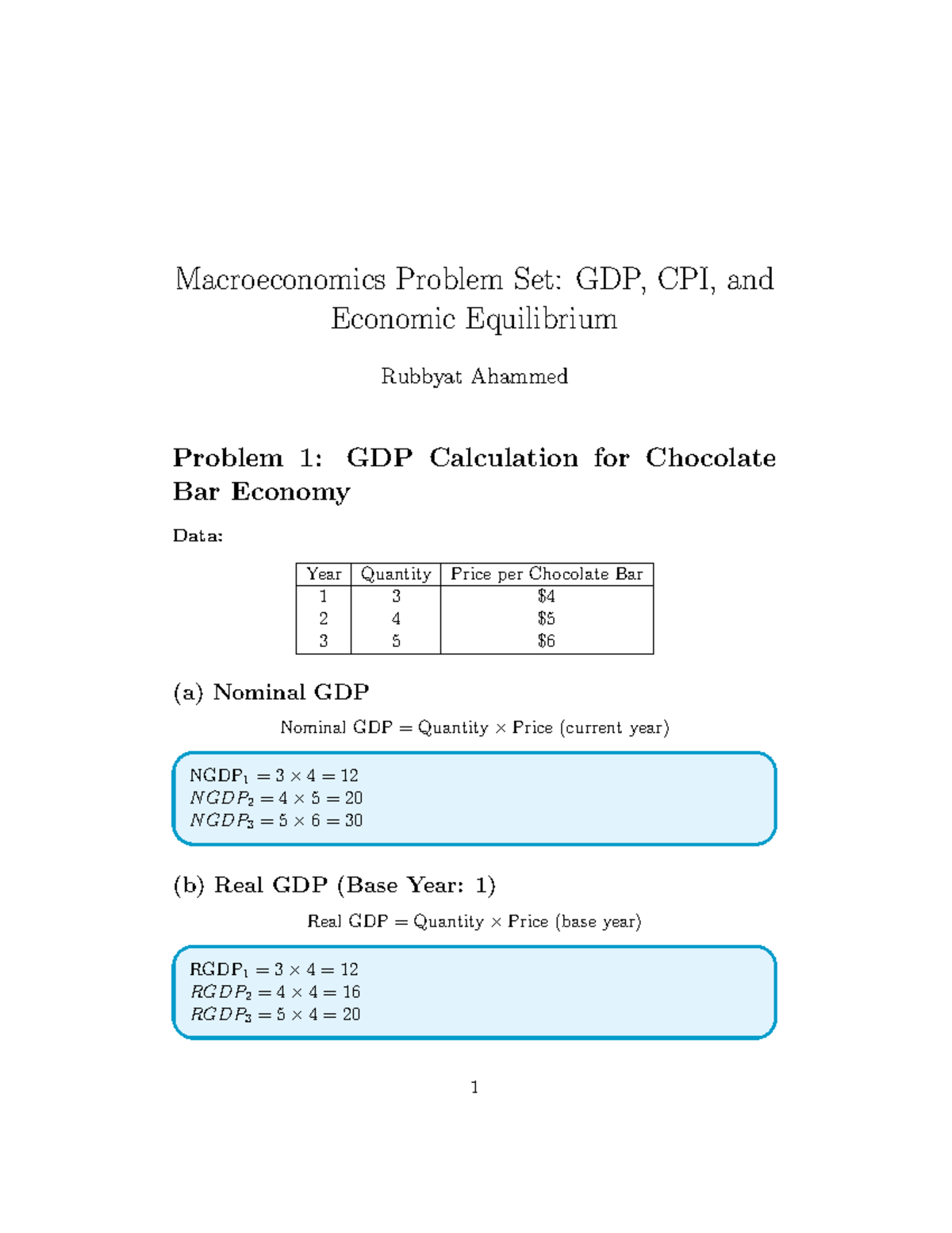 Macroeconomics Problem Set: GDP, CPI & Equilibrium Analysis - Studocu