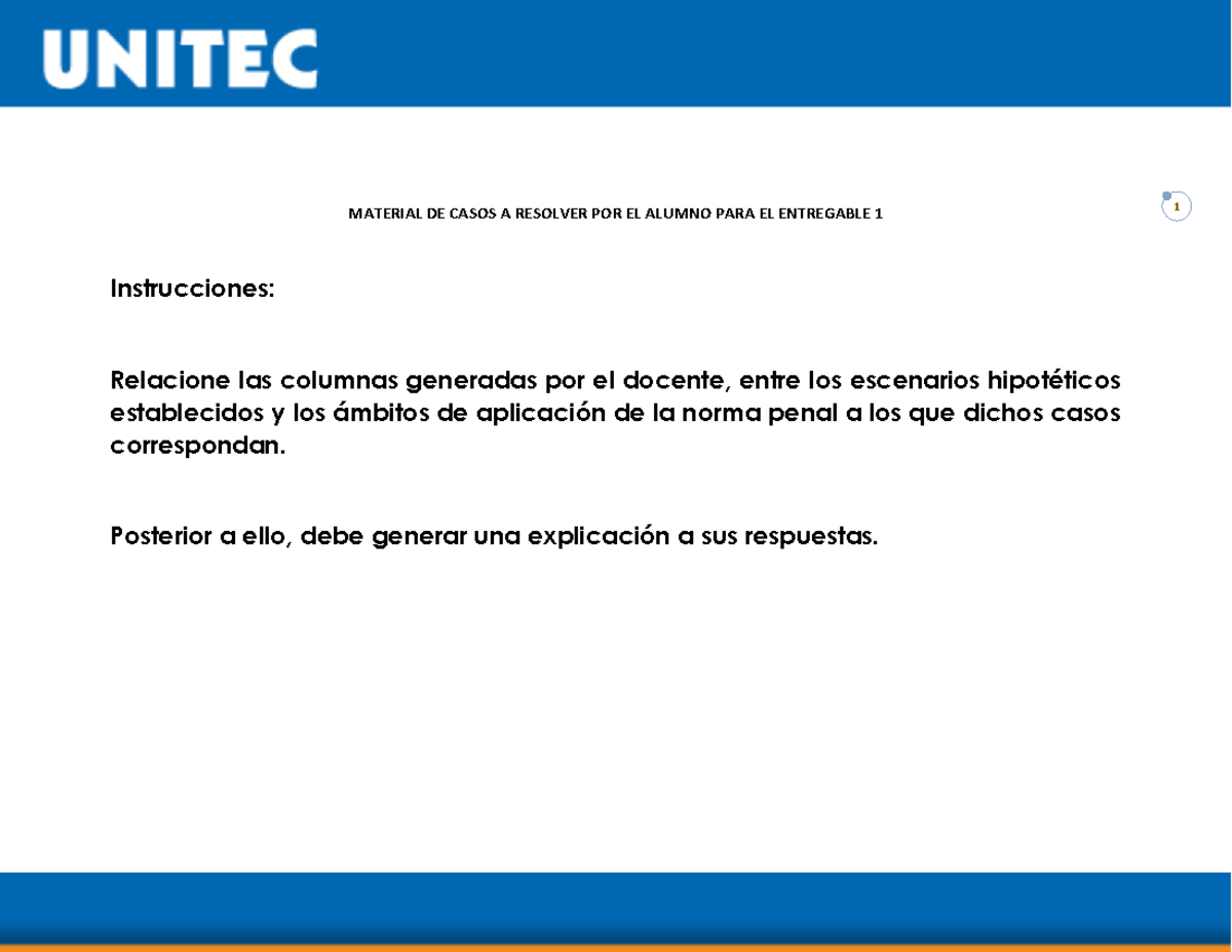 Material DE Casos A Resolver POR EL Alumno PARA EL Entregable 1 ...