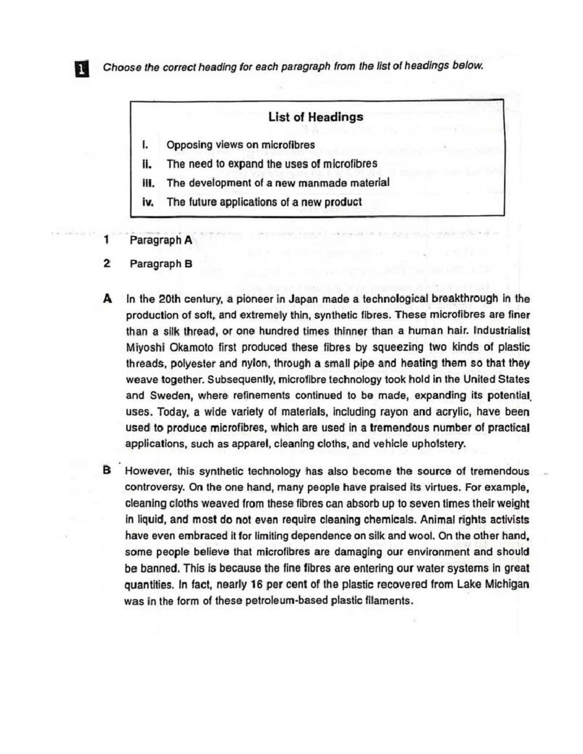Matching Headings - Reading Skill (1) - Studocu