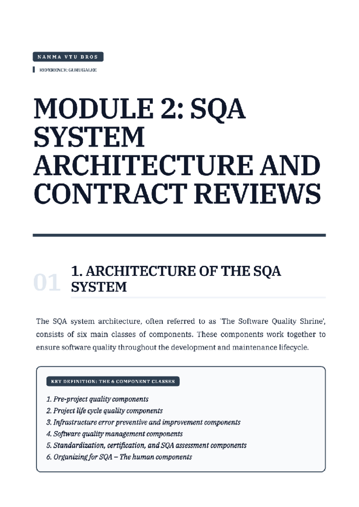SQA 2: System Architecture & Contract Review Insights - Studocu