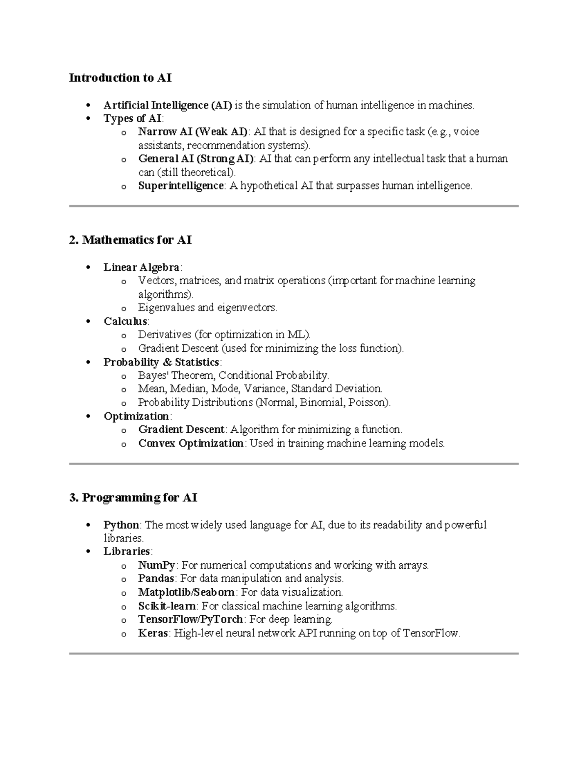 AI Fundamentals: Comprehensive Notes for Introduction to AI Course ...