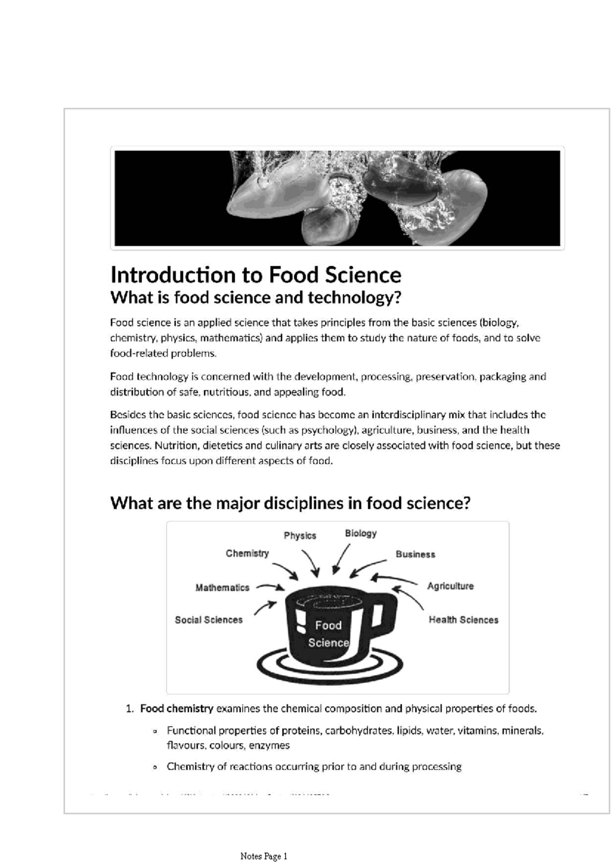 Chapter 1 Readings - food 2010 DE lecture notes - Chapter 1 Readings ...