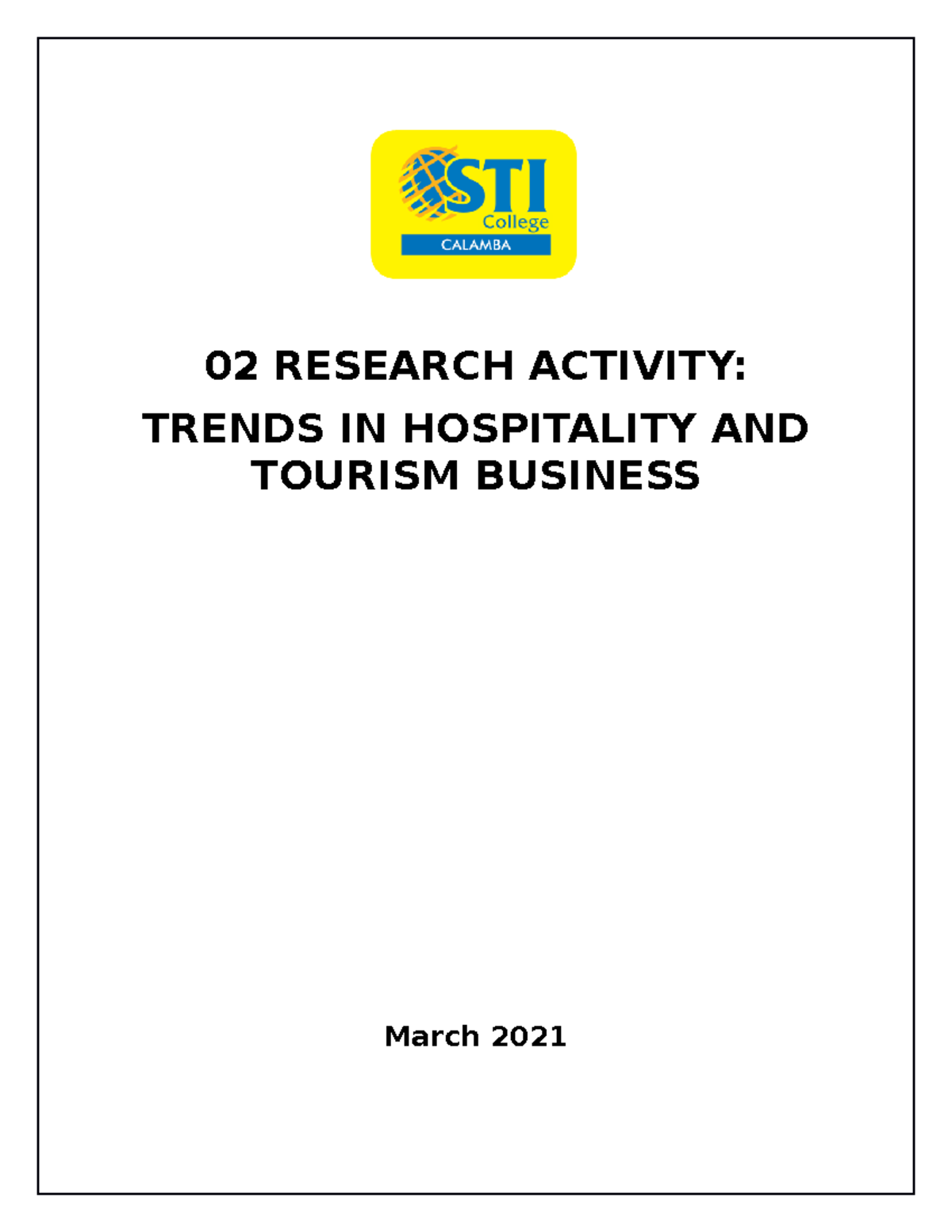 02 research entrep - examples of current trends in tourism industry ...