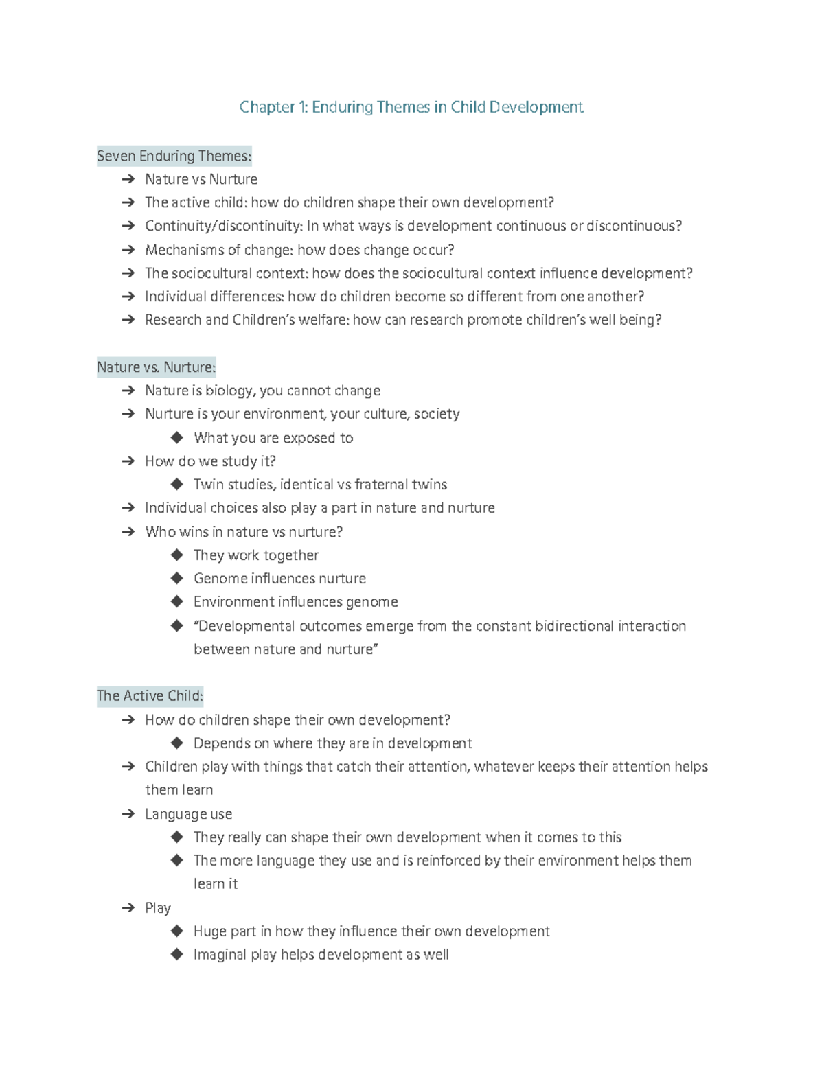 Themes In Child Development - Infoupdate.org