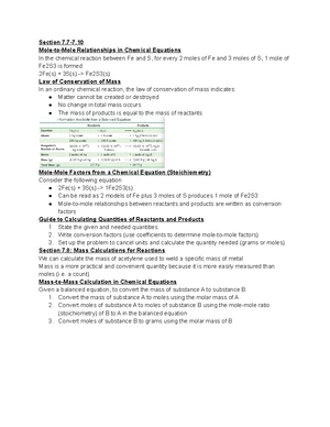 Limiting Reactants - Study Notes & Assignments - Studocu