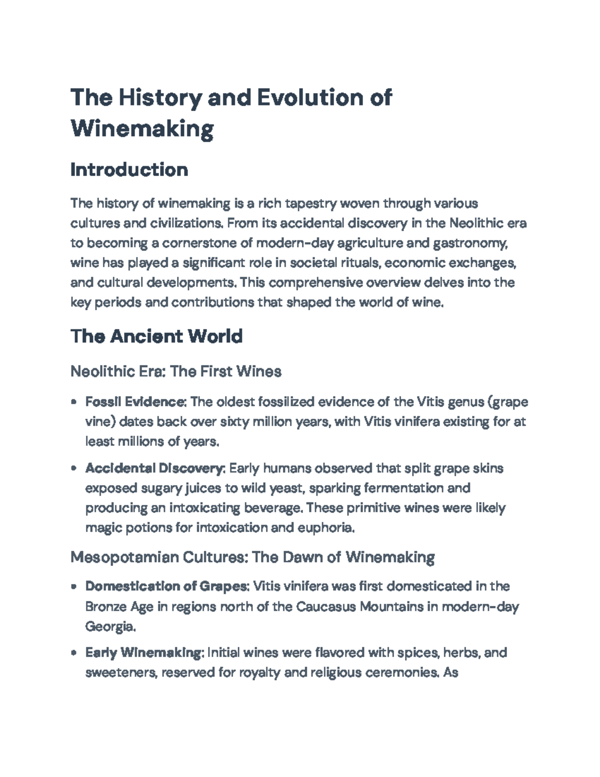 The History and Evolution of Winemaking: A Comprehensive Overview - The ...