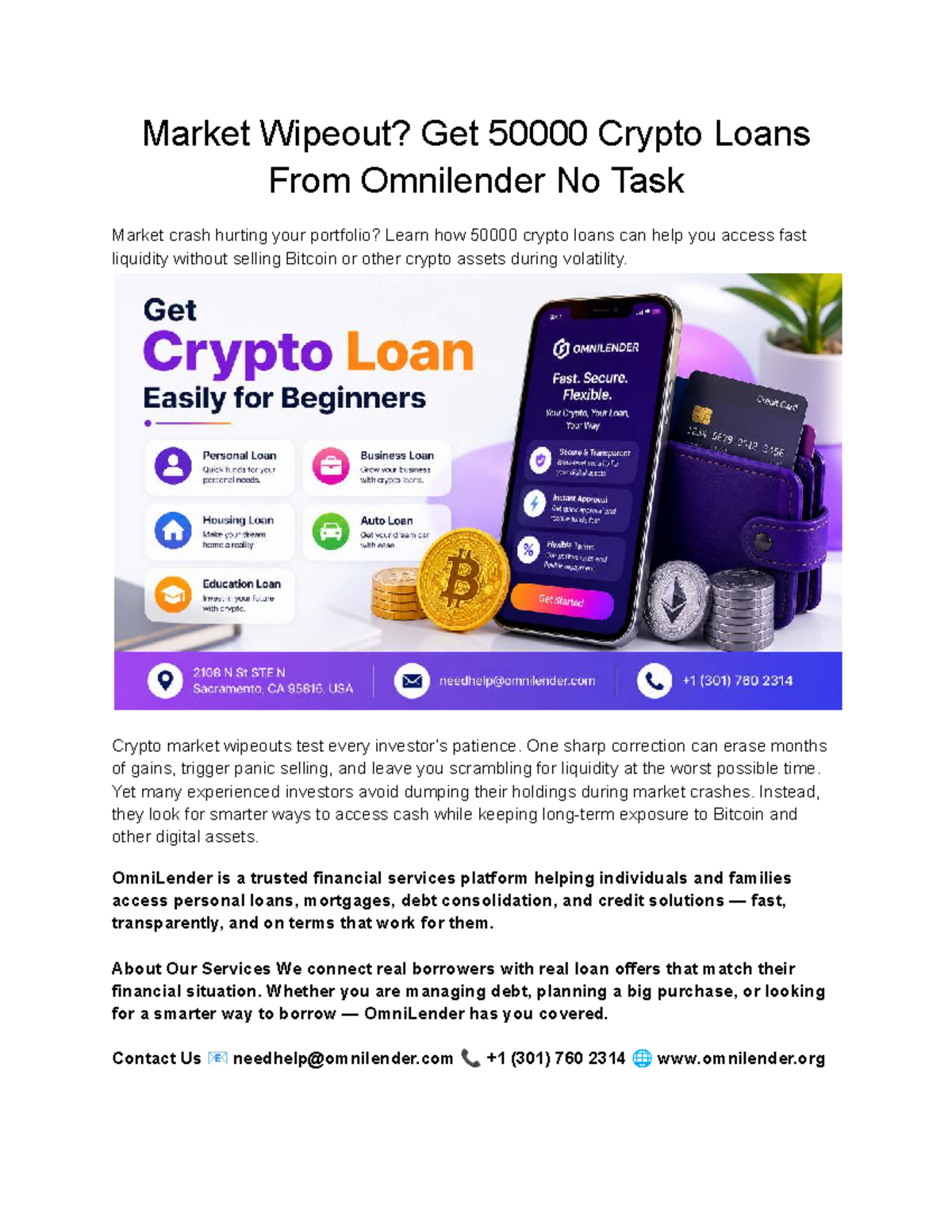 Crypto Loans During Market Volatility: Strategies with OmniLender - Studocu