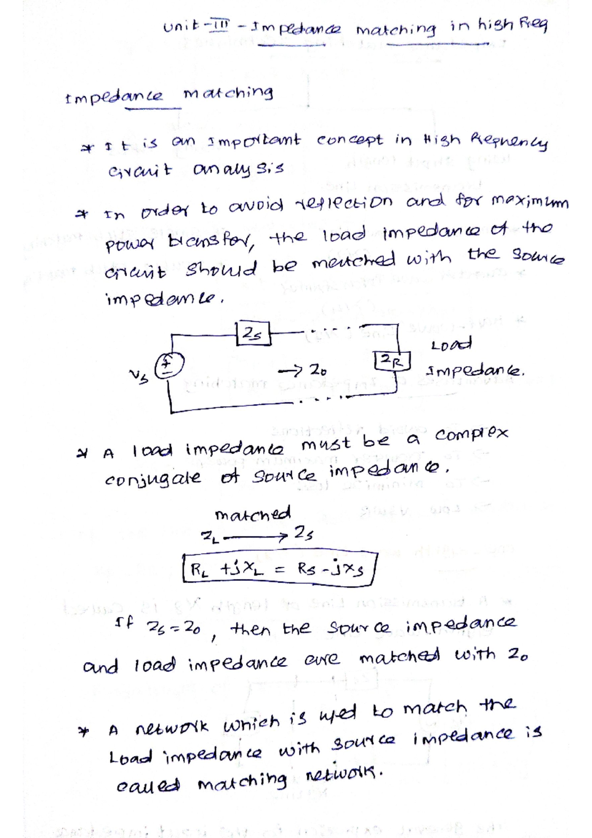 TLRF Unit-3: High Frequency Impedance Matching Techniques - Studocu