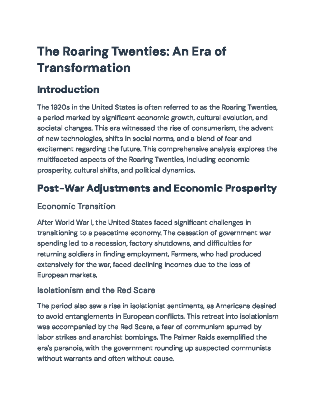 The Roaring Twenties: Economic Growth & Cultural Changes in US History ...