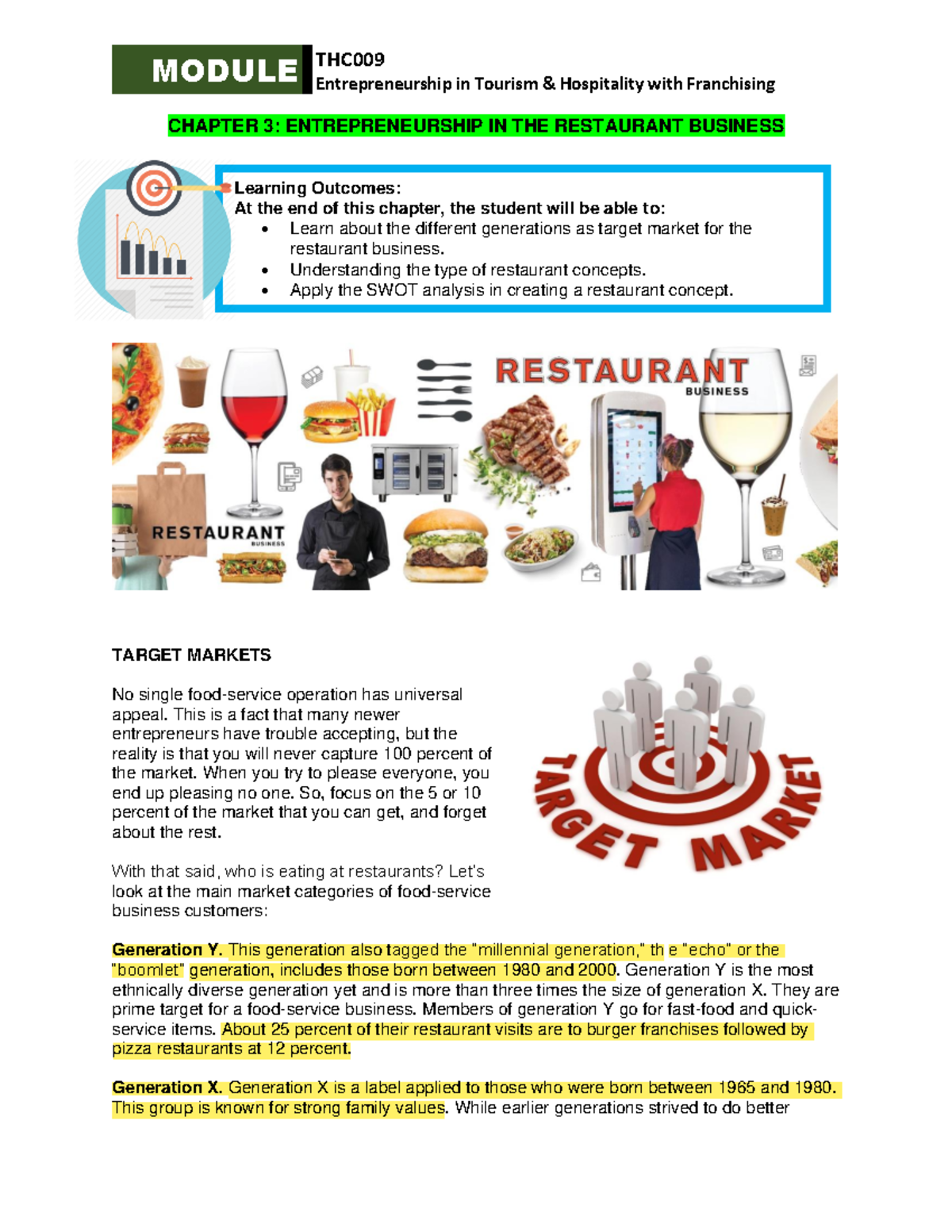 Chapter 3: Entrepreneurship in the Restaurant Business (ETR 101) - Studocu