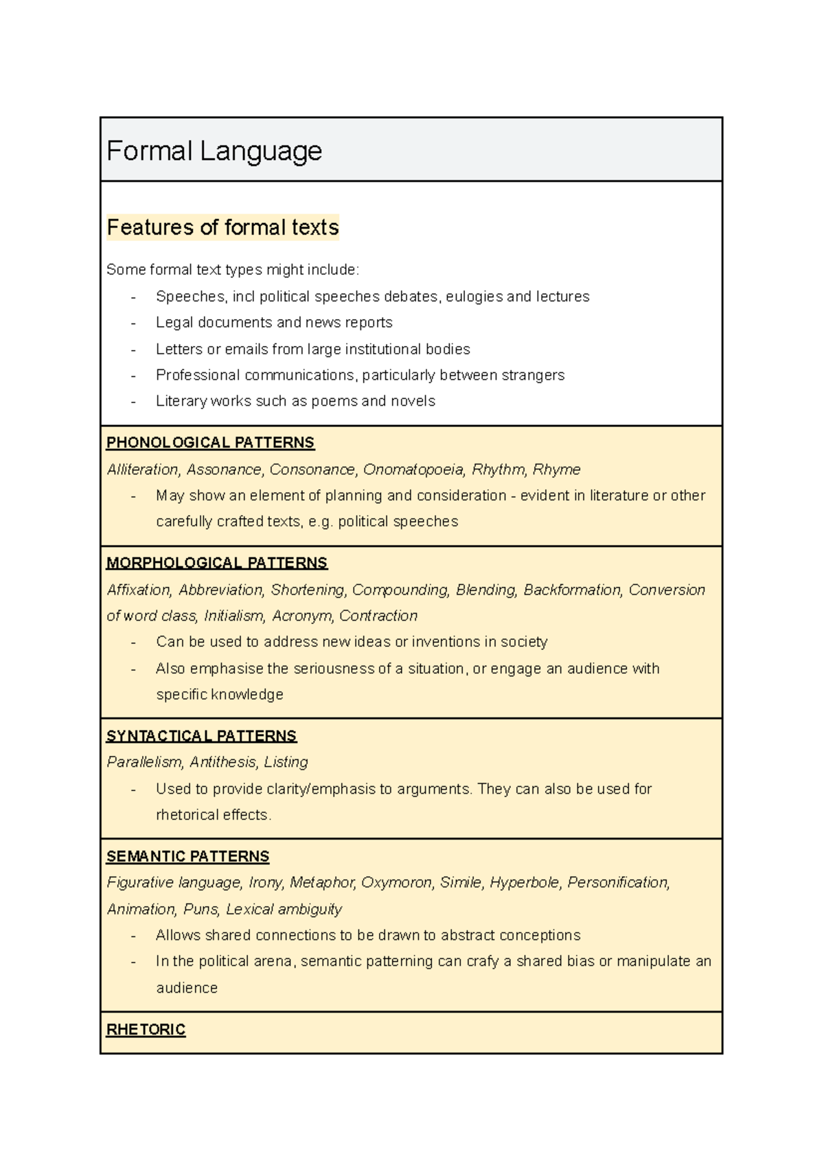 3.2 Formal Language Features: Comprehensive Study Notes - Studocu