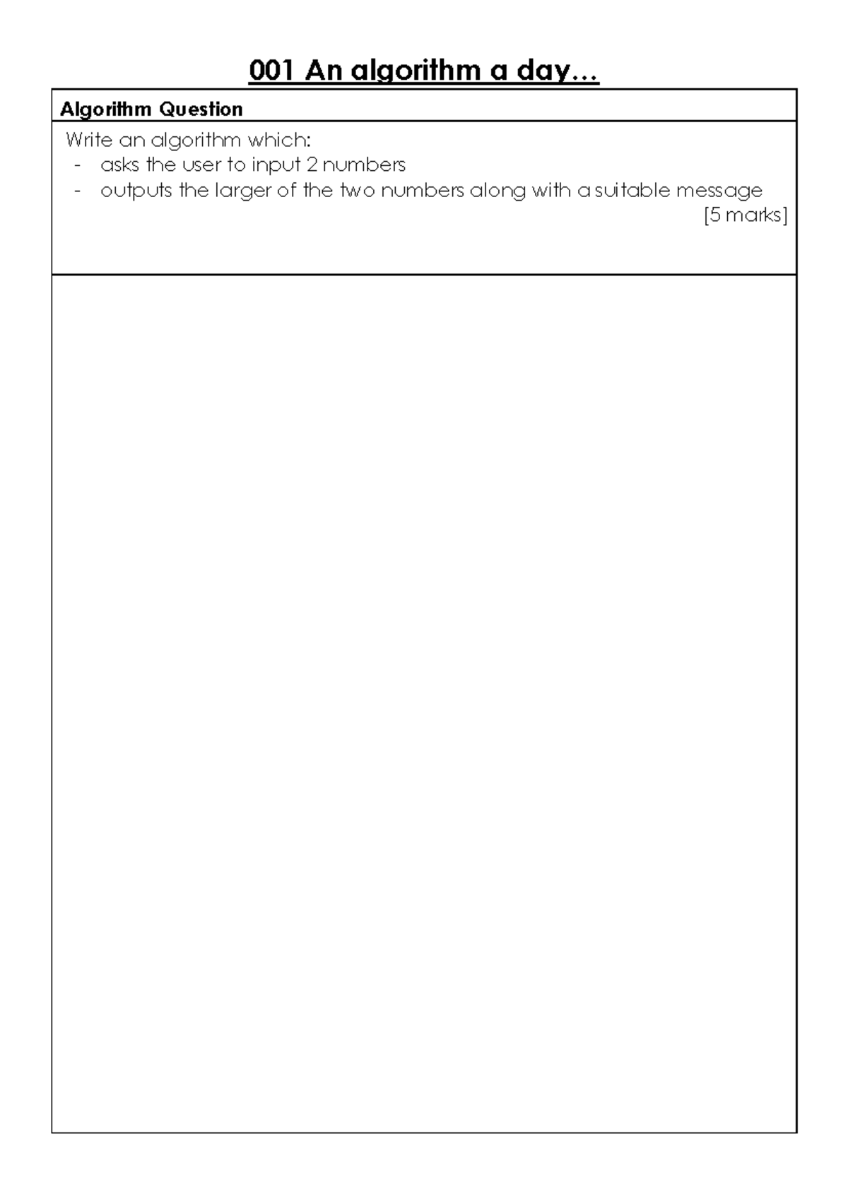001 An algorithm a day - Notes - 001 An algorithm a day... Algorithm ...