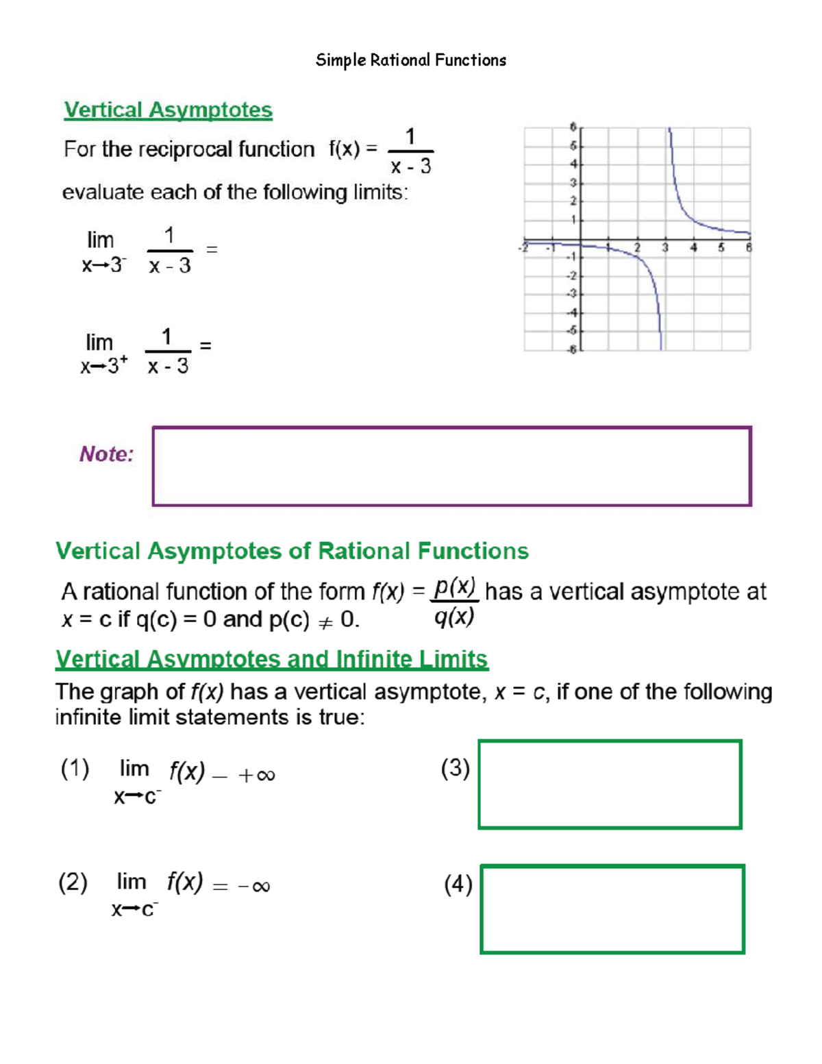 3-4 - Simple Rational Functions - Simple Rational Functions - Studocu