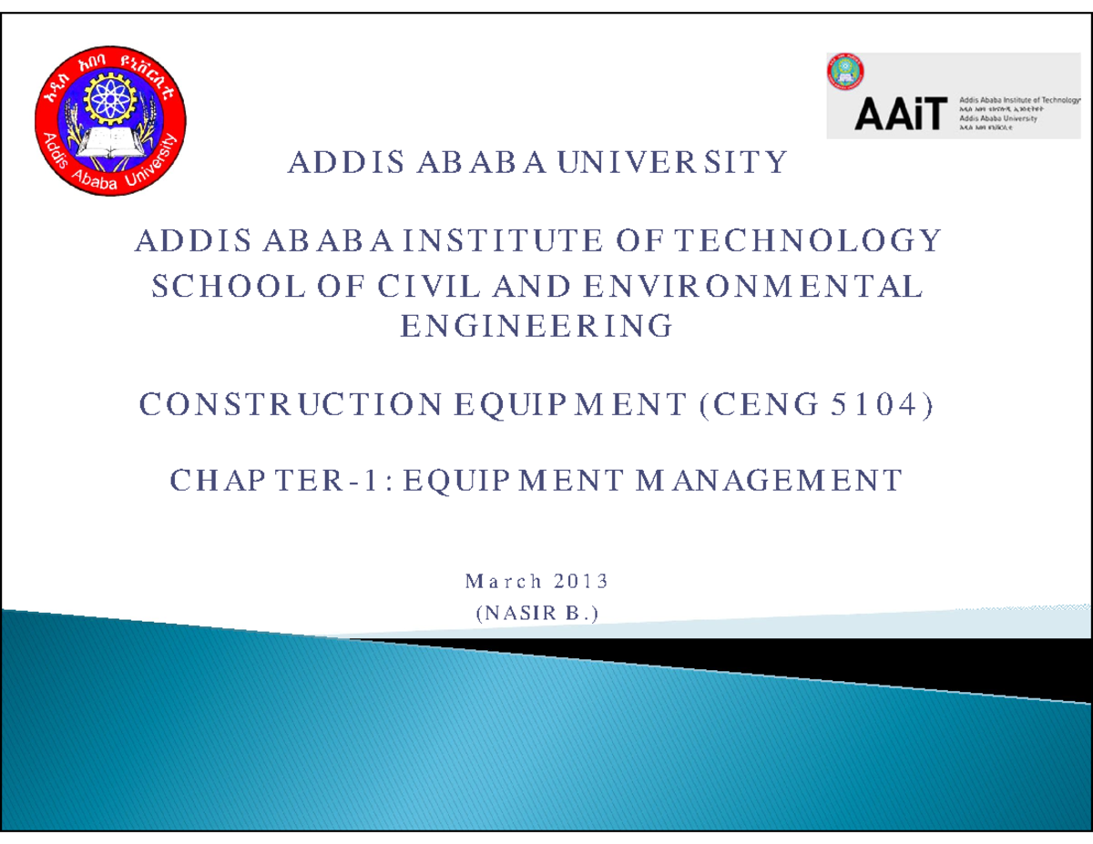 CENG 5104: Chapter 3 - Construction Equipment Management - Studocu
