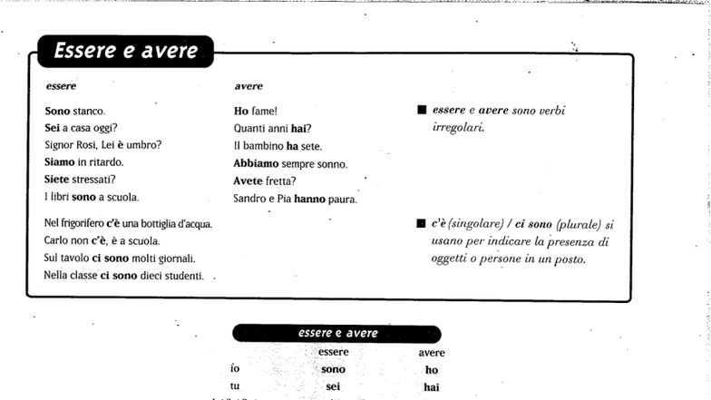 Esercizi su Essere e Avere - Corso di Italiano dd198597 - Studocu