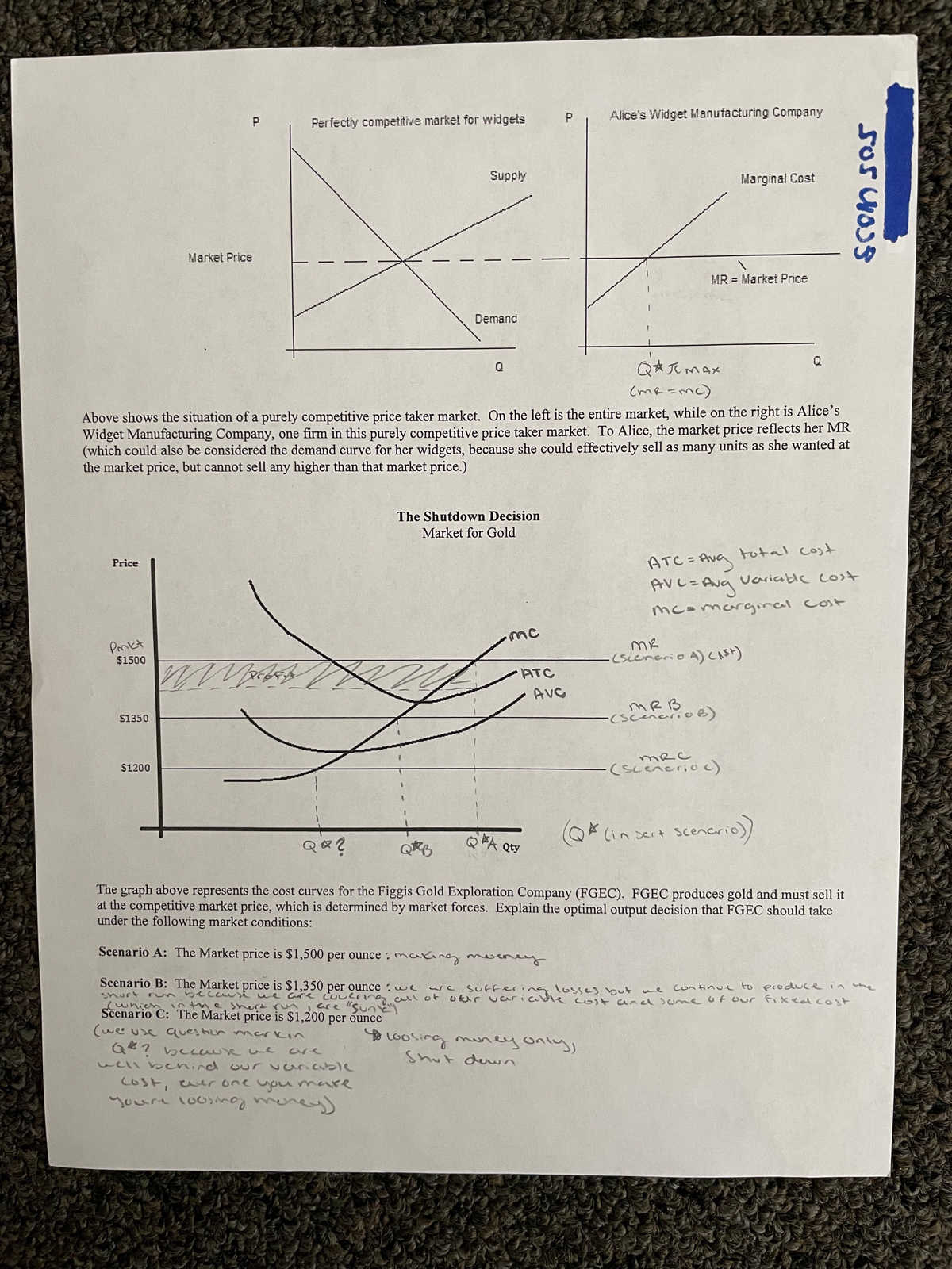 Market Structure Analysis Worksheet for Economics 101 - Studocu