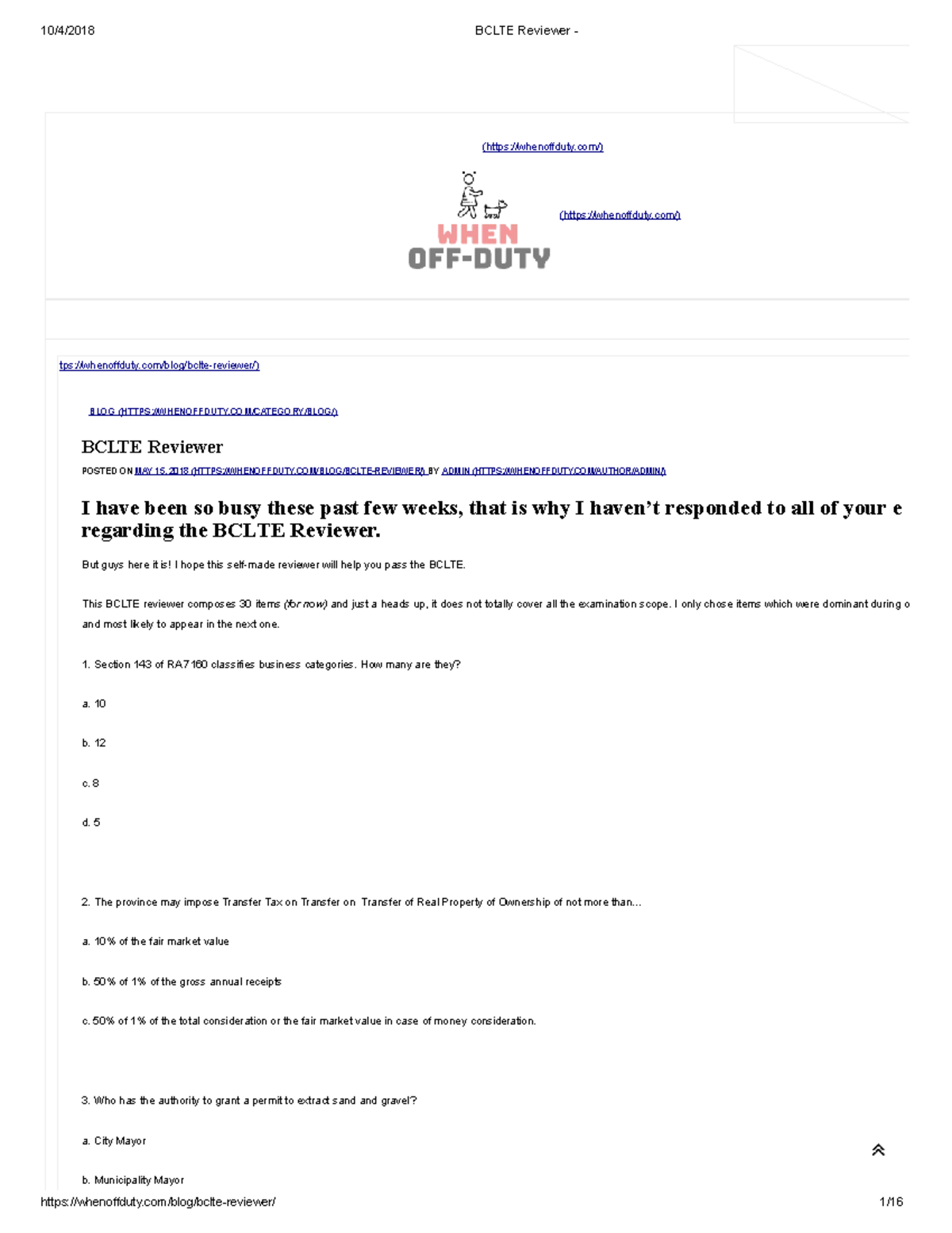 BCLTE Reviewer: 30 Key Questions for Exam Preparation - Studocu