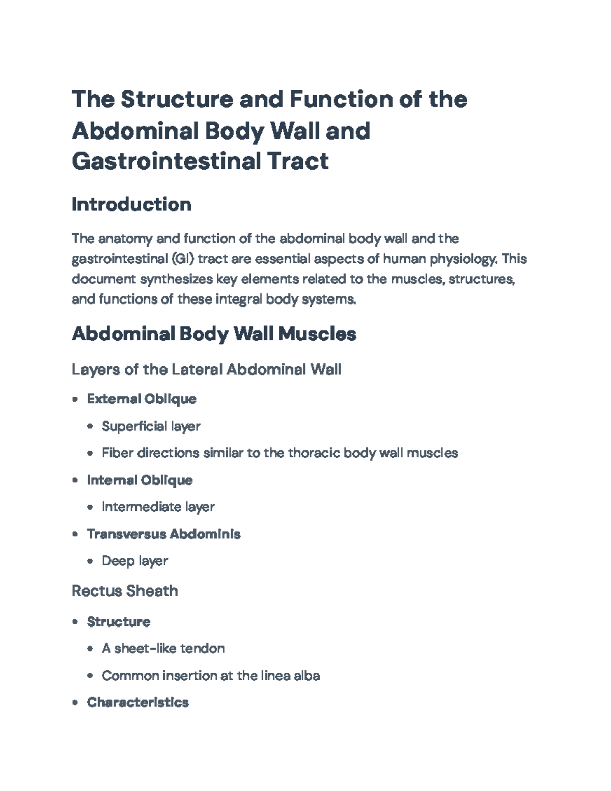 Understanding the Abdominal Body Wall & Gastrointestinal Tract Anatomy ...
