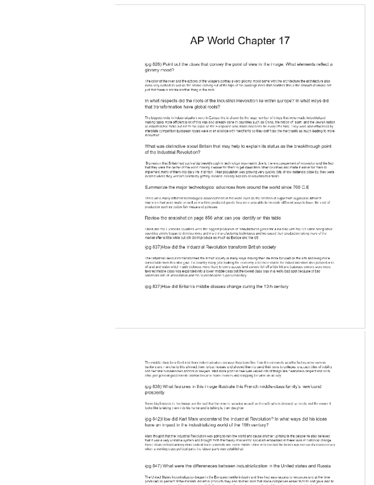 AP World History Chapter 17: The Roots of the Industrial Revolution ...