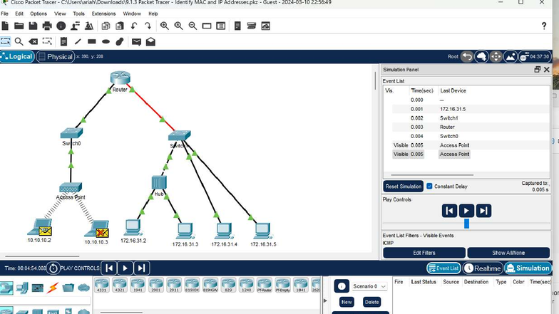 Cisco Packet Tracer: Identifying MAC & IP Addresses (Guest) - Studocu