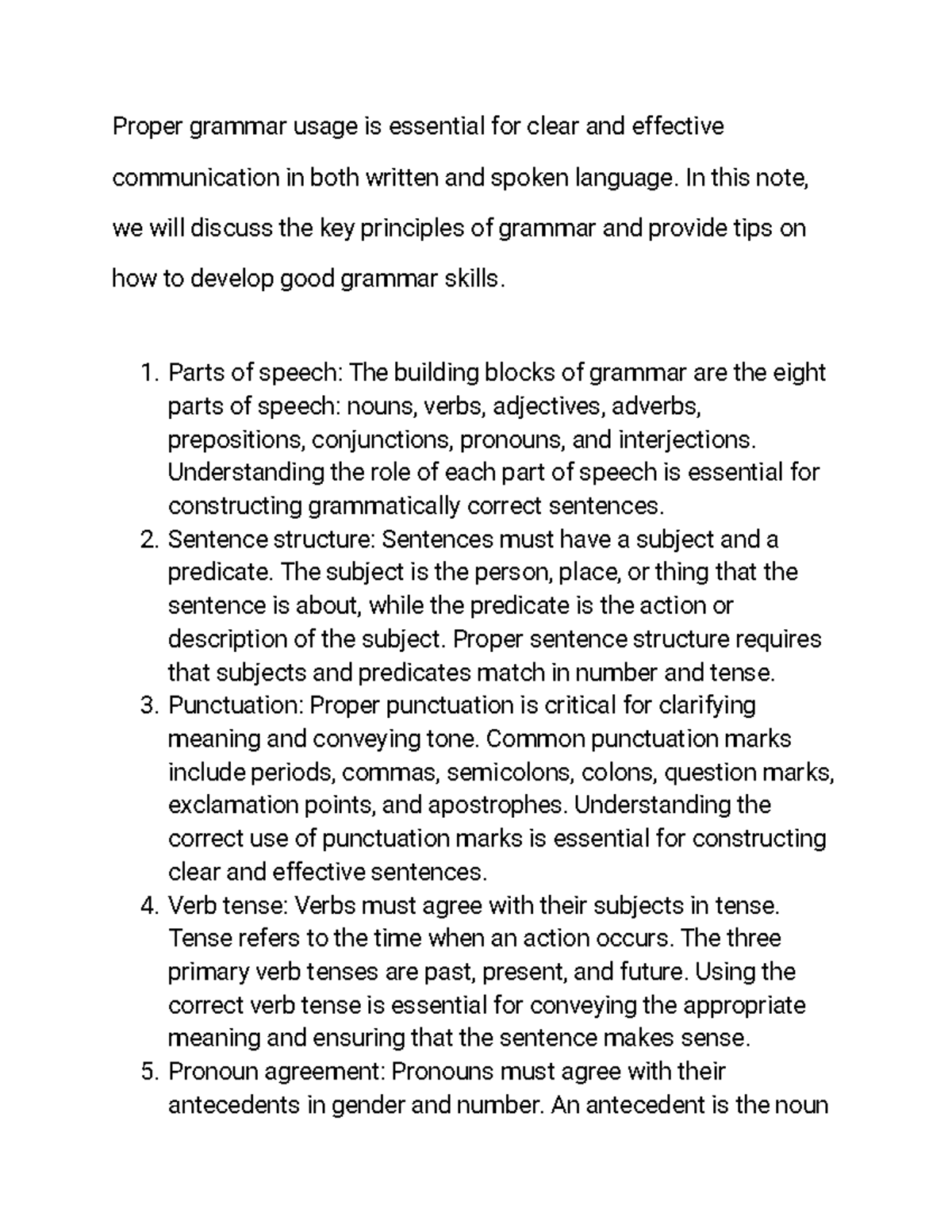Proper grammar usage comp 1 - Proper grammar usage is essential for ...