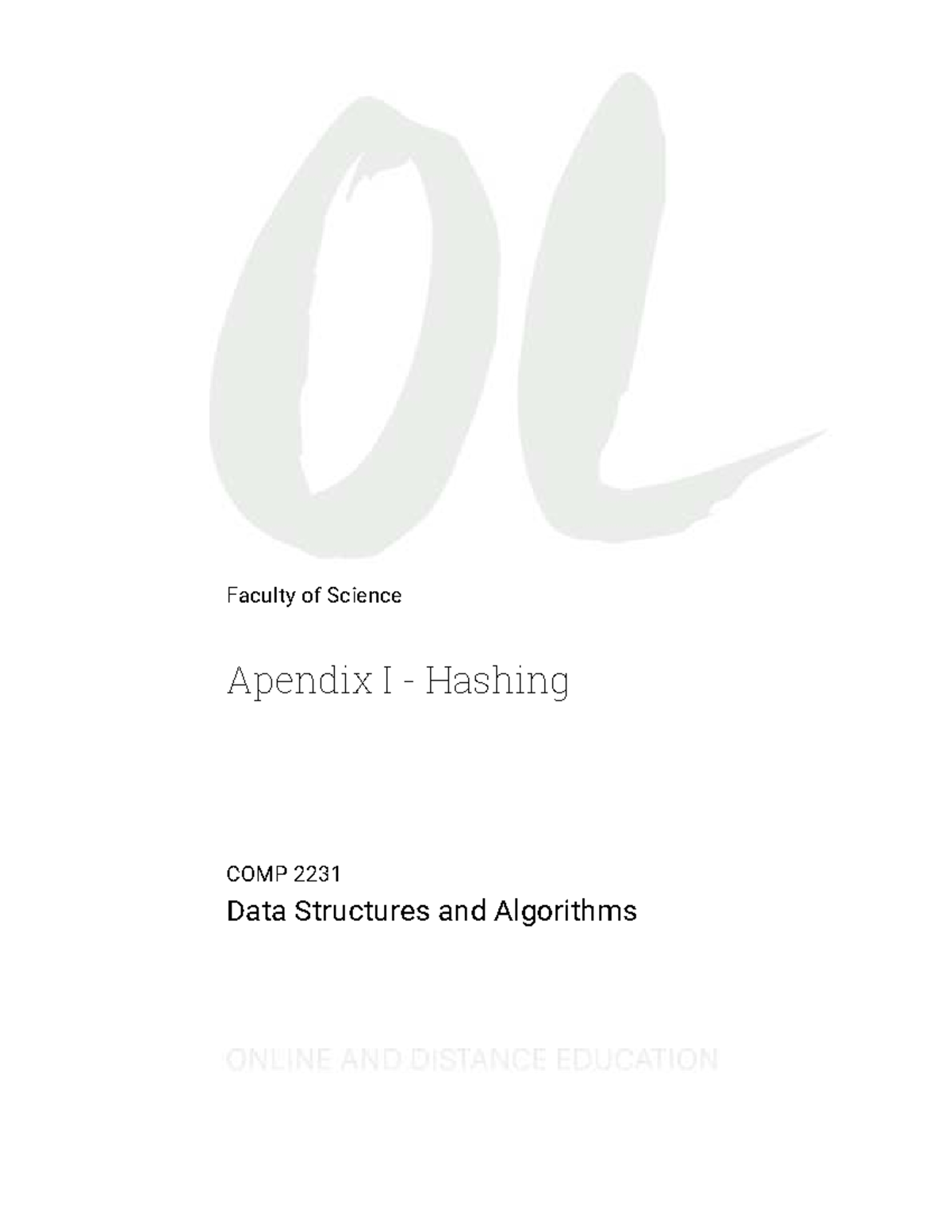COMP 2231 Data Structures & Algorithms: Appendix I on Hashing - Studocu