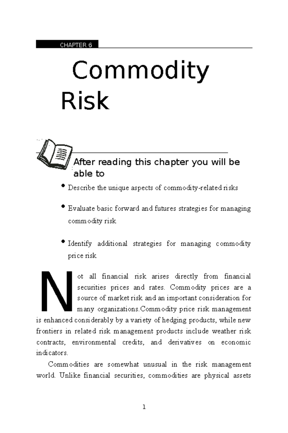 Commodity Risk Management Strategies - CH 6 Insights - Studocu