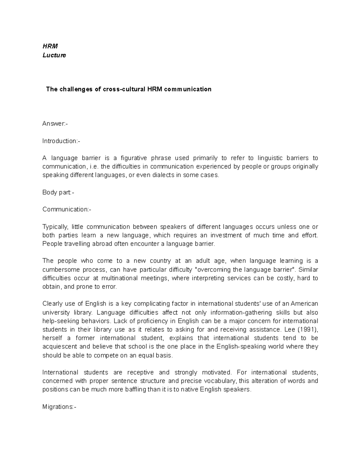 The challenges of cross-cultural HRM communication - HRM Lucture The ...