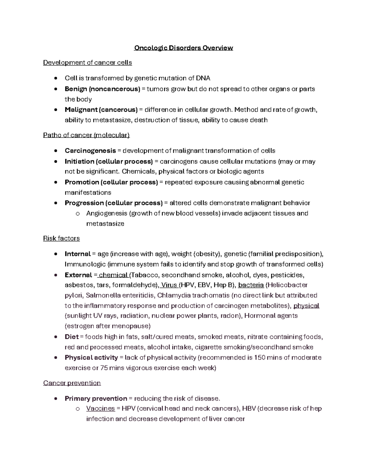Oncologic Disorders: Treatment Modalities, Risks, and Management ...