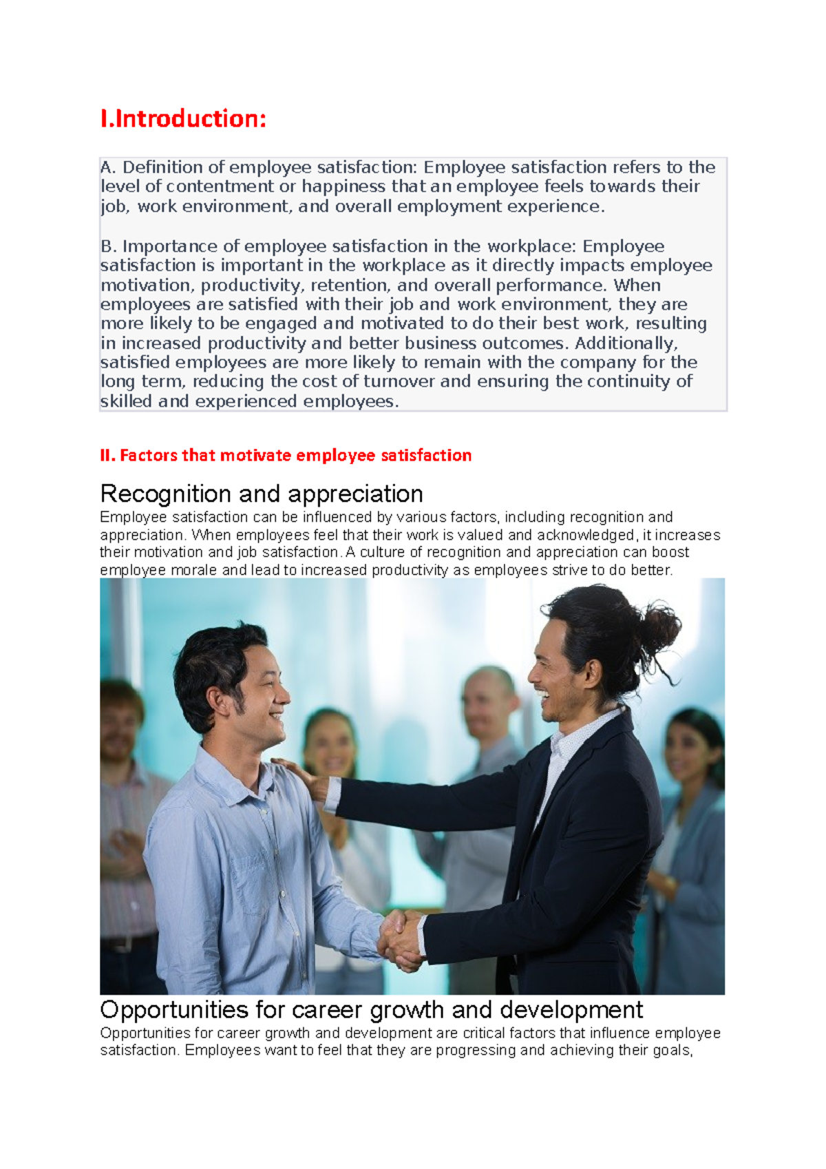 Factors that demotivate employee satisfaction - I: A. Definition of ...