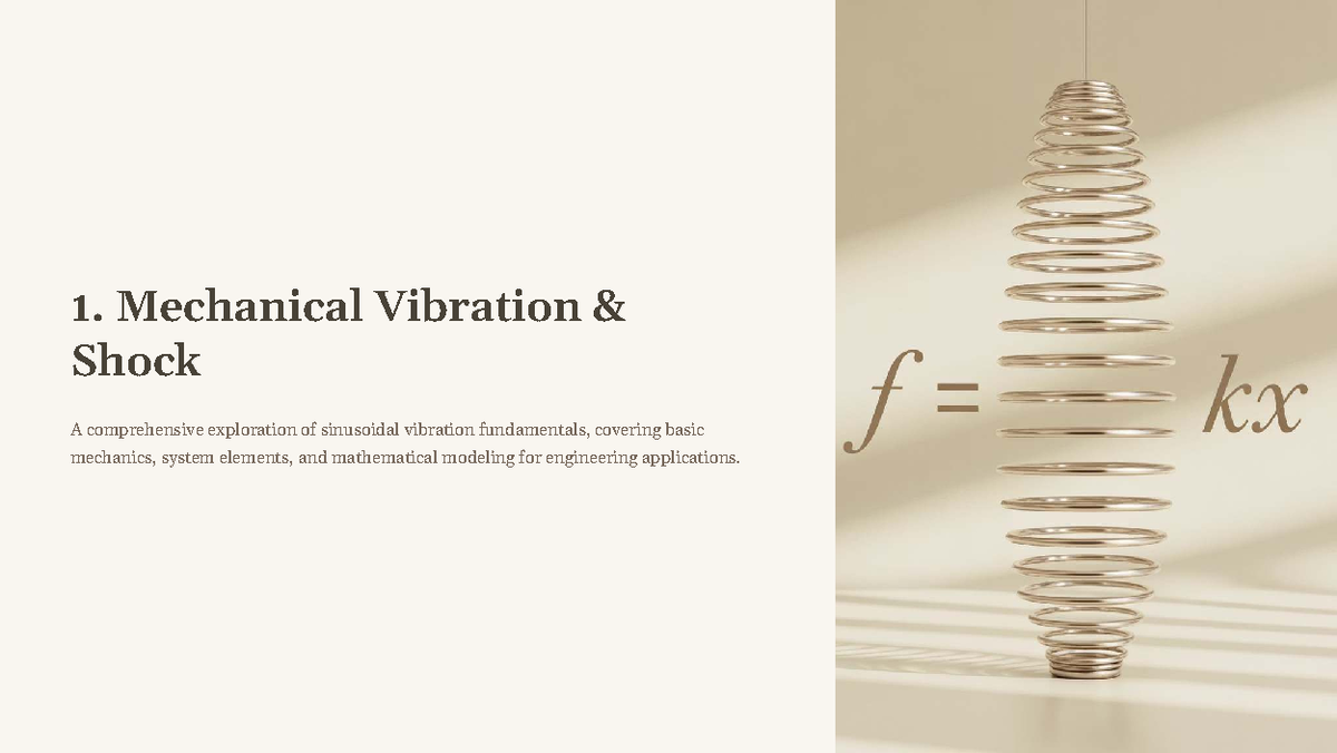 1. ME 101: Mechanical Vibration & Shock Fundamentals - Studocu